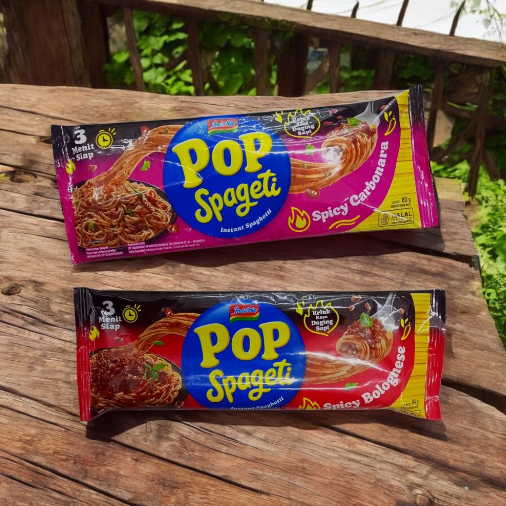 Indomie Pop Spaghetti 80g – Spicy Bolognese & Carbonara | Spicy ...