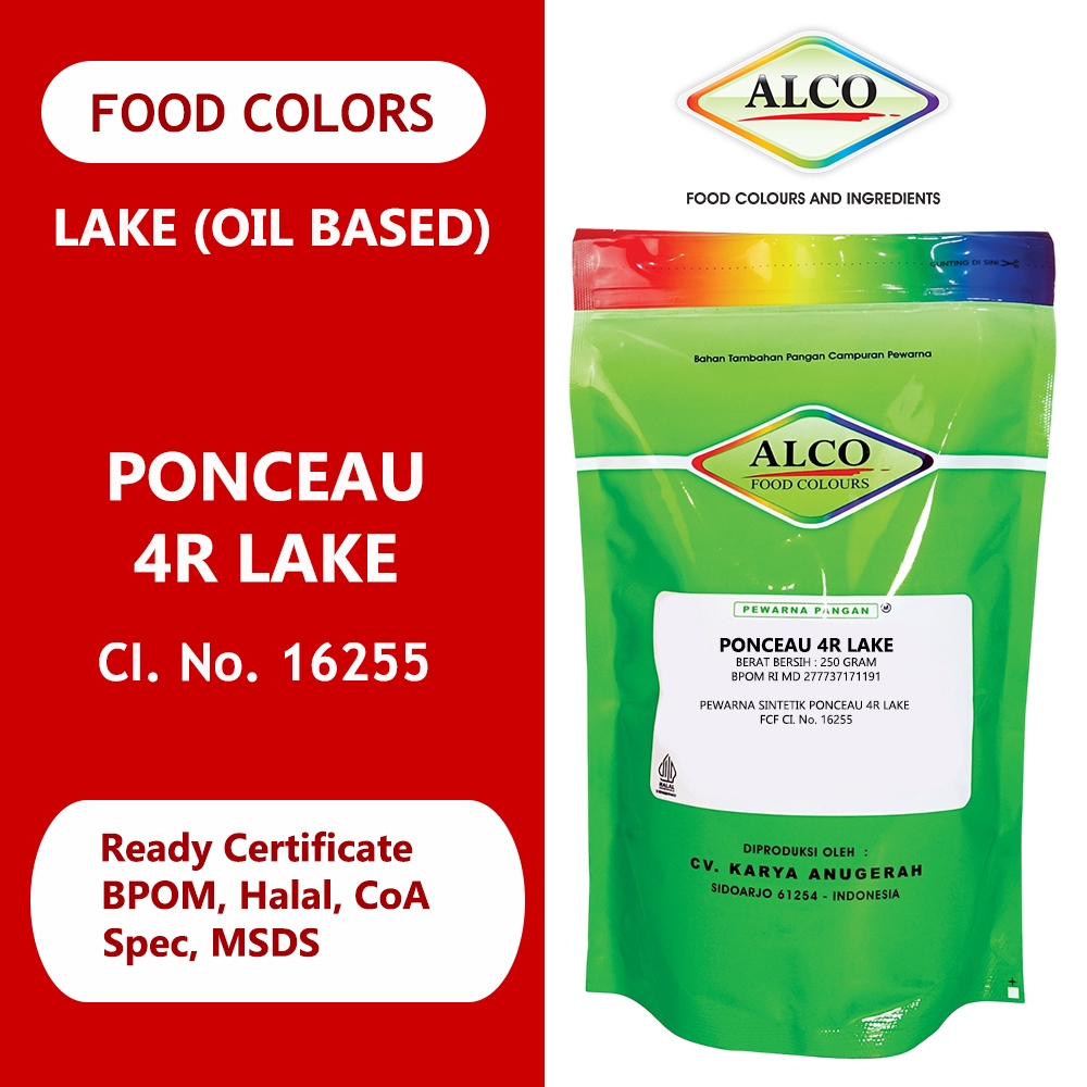 MERAH PONCEAU 4R LAKE CI 16255 BRIGHT RED Oil Base Based Soluble ALCO ...