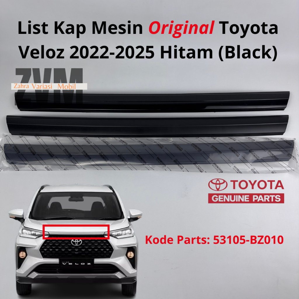 MESIN Original Toyota Veloz 2022 2023 2024 2025 Hood Molding List Part ...