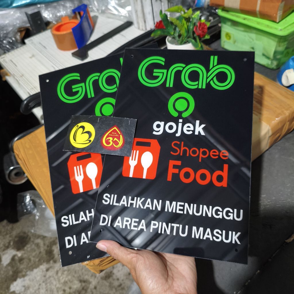 Shopee, Gojek, Grab, Cool Acrylic Sign, black | Shopee Philippines