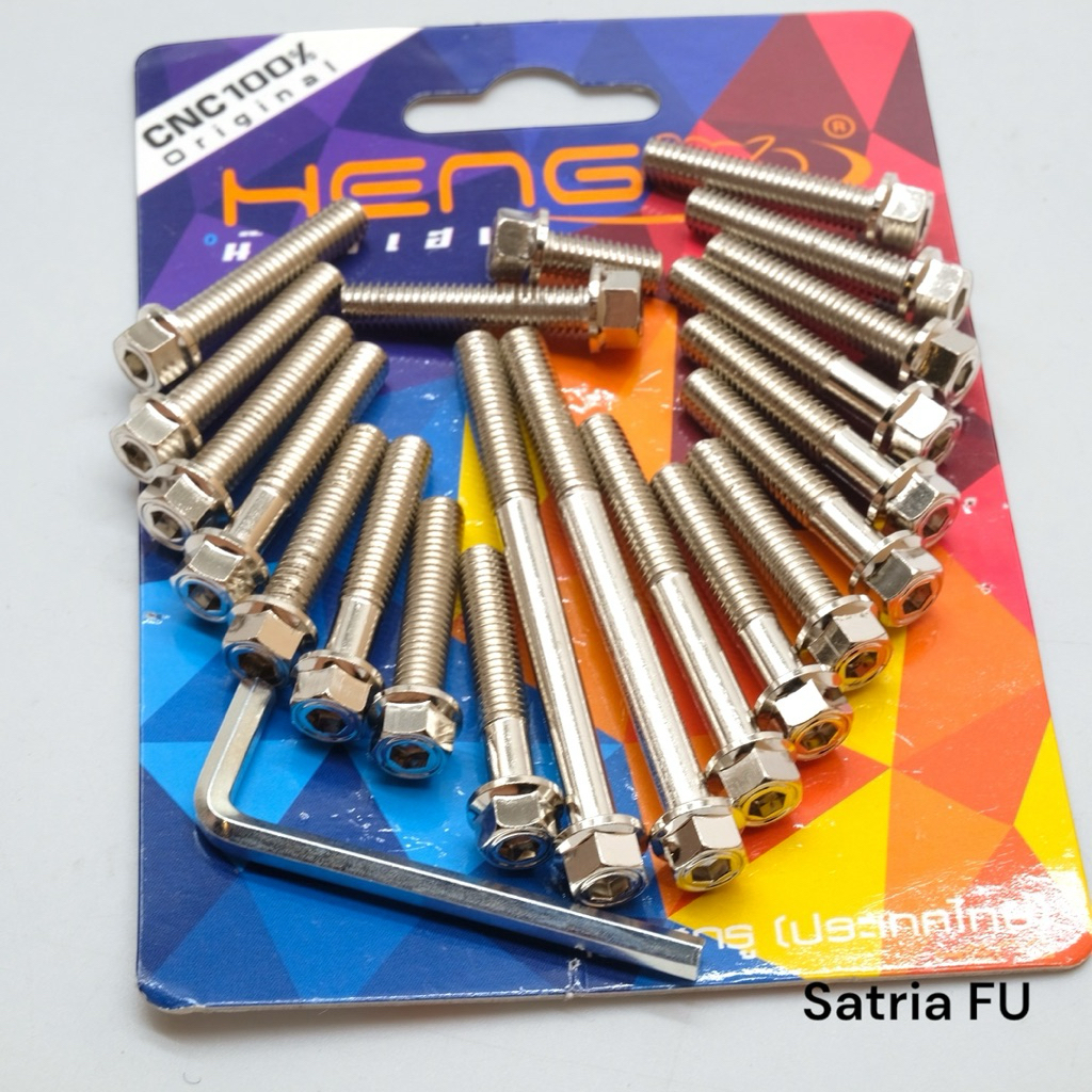 MESIN Engine BLOCK Bolts 2 HEXAGON KEYS Left Right SATRIA FU Chrome ...