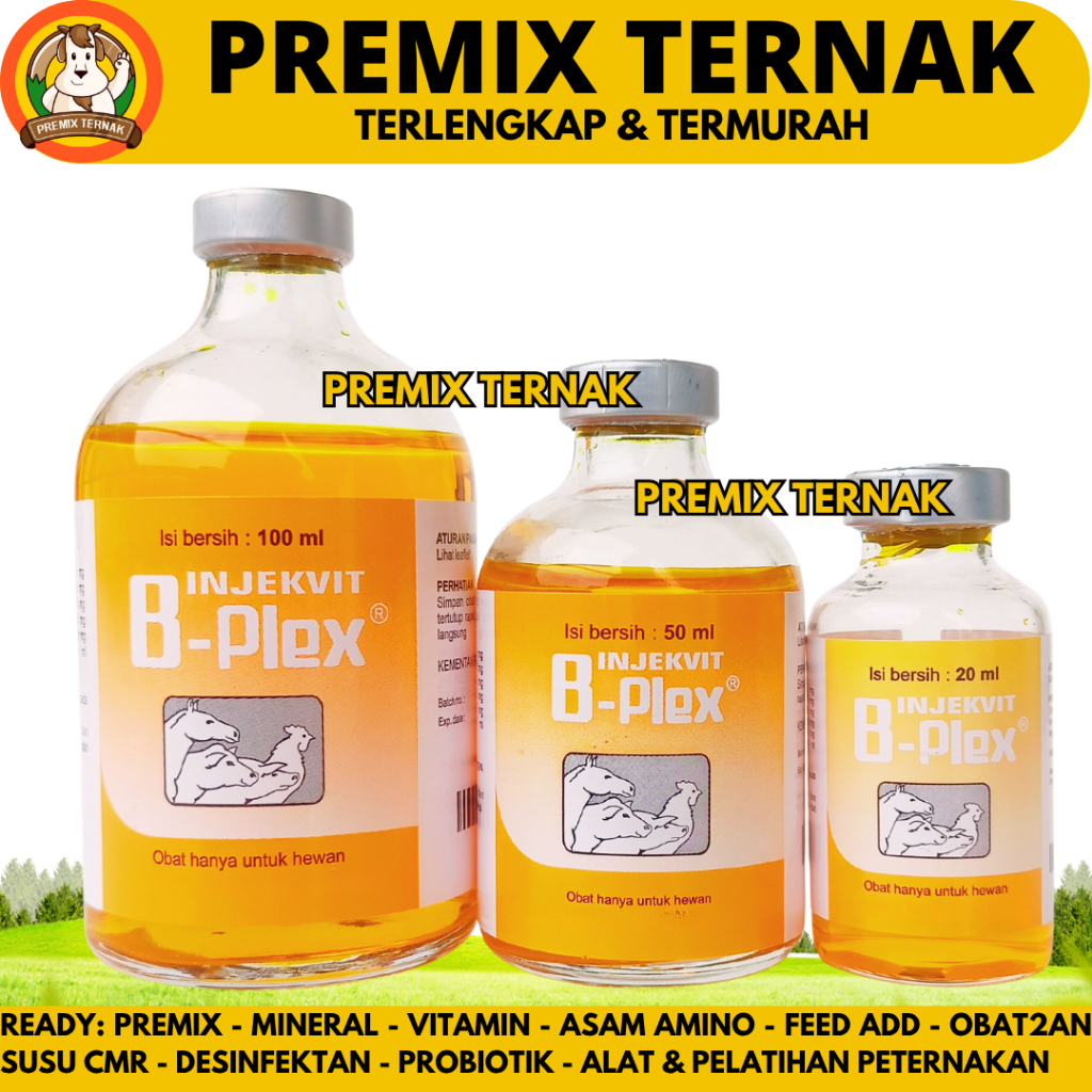 INJEKVIT B PLEX VITAMIN B Complex 20ML 50 ML & 100 ML MEDION Increases Animal Productivity ...