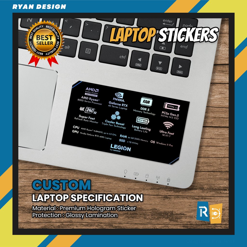 Laptop Logo Stickers, Laptop Features Specifications Stickers, Nvidia ...