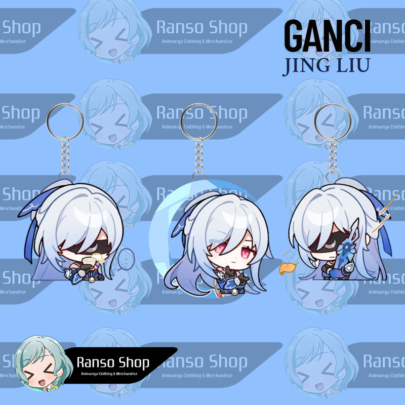 GANTUNGAN Honkai Star Rail Jingliu Jing Liu Keychain UV Printing Laser ...