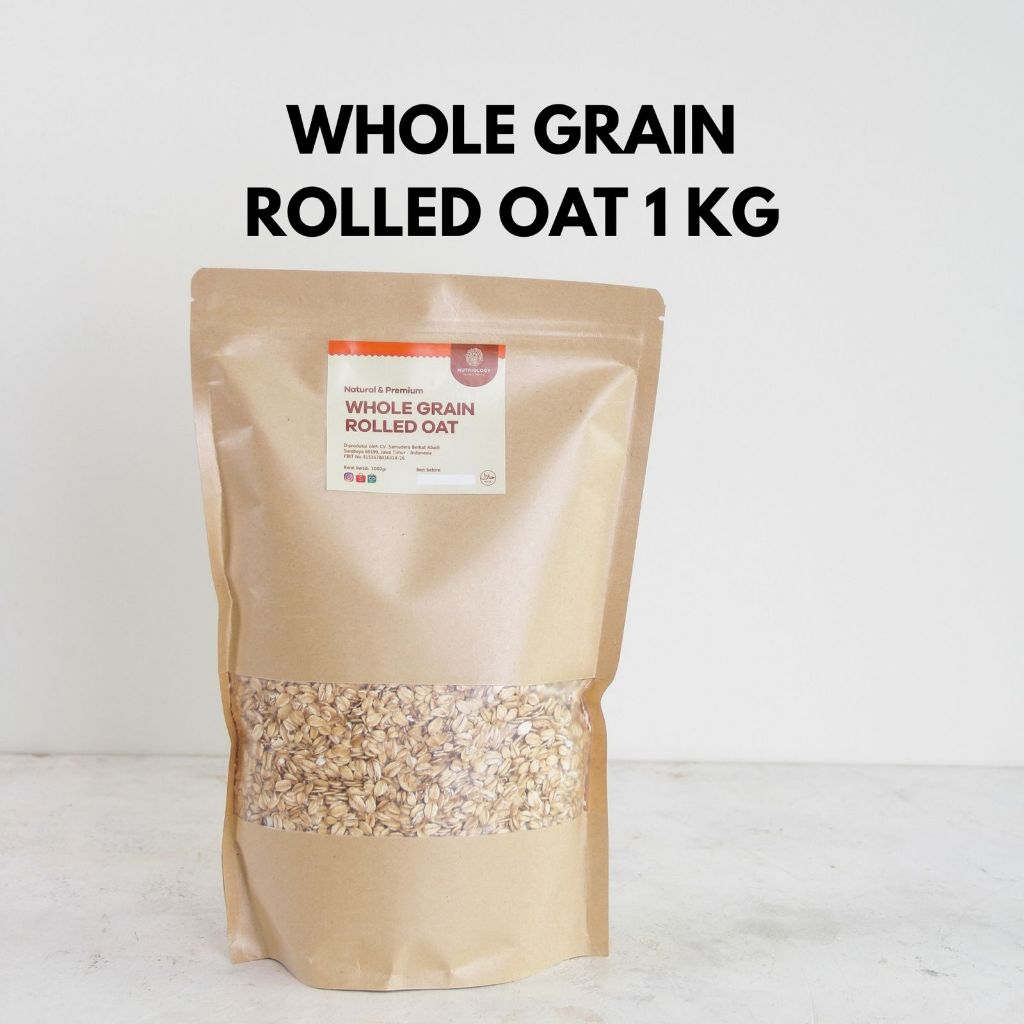 Rolled Oat oatmeal wholegrain Coarse Whole Wheat 1 KG Natural ...