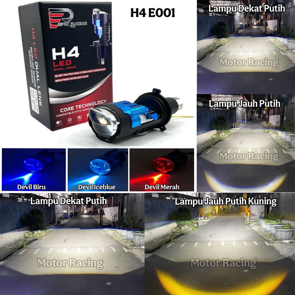 CAHAYA Epicracing E001 H4 Bluelens RHD / FLAT Biled Light Headlight ...