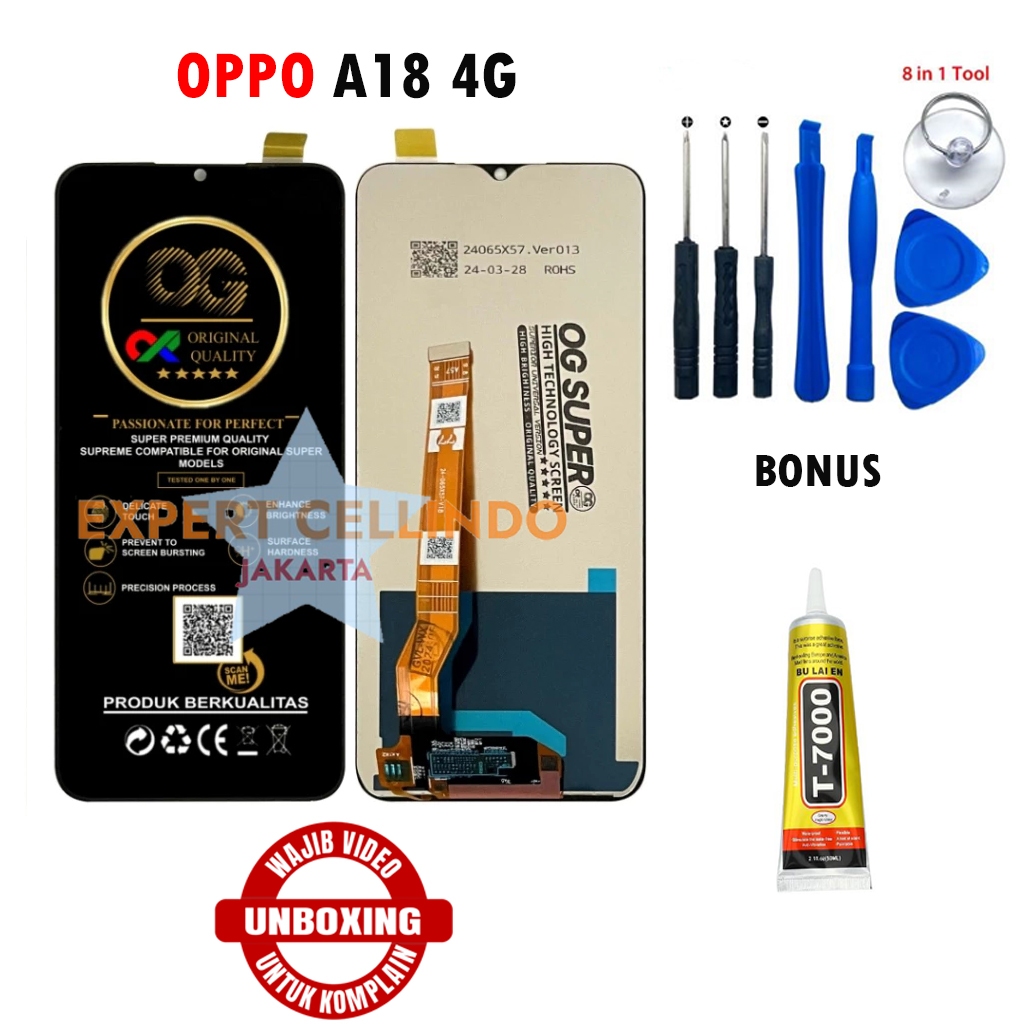 LAYAR LCD Touchscreen OPPO A18 4G Fullset – HP Touch Screen Bonus Glue ...