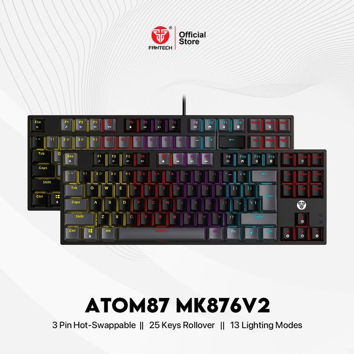 Fantech ATOM MK876V2 RGB Gaming Mechanical Keyboard TKL | Shopee ...