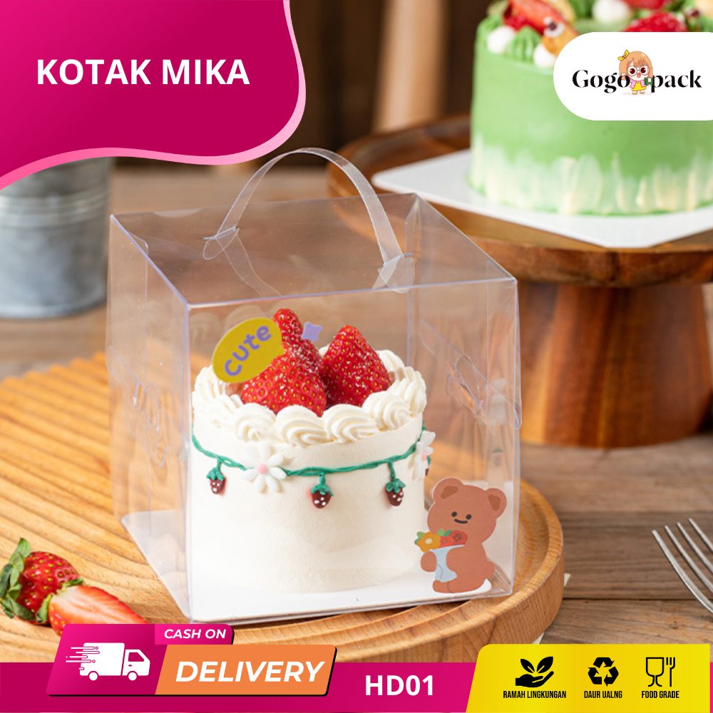 Gable Box Mika / Transparent Birthday Cake Mica Box / Cake Box With ...