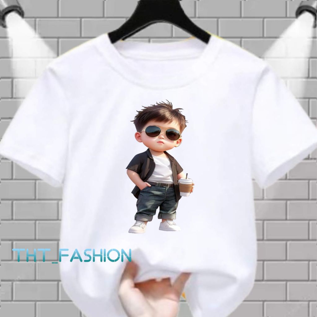 MATA Boys' T-shirts with Small Children's Patterns Using Glasses Short ...