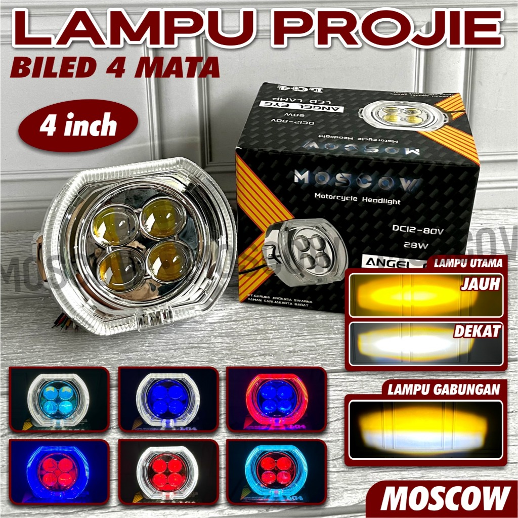 CAHAYA MATA Biled Projie gen 2 gen 3 Biled proji Biled 4 lens 8D Projie ...