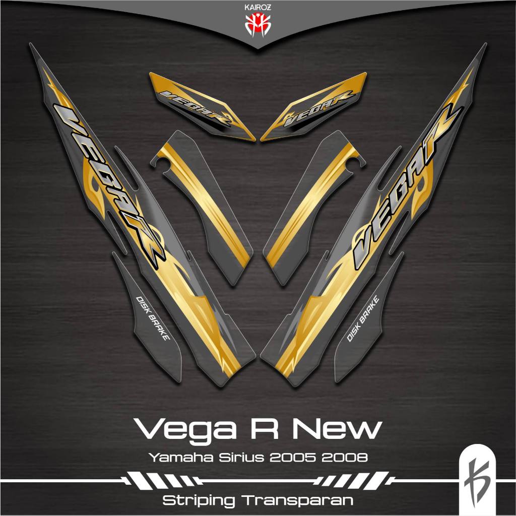 YAMAHA VEGA R NEW TRANSPARENT STRIPING K40 CLEAR STICKER SIRIUS STICKER ...