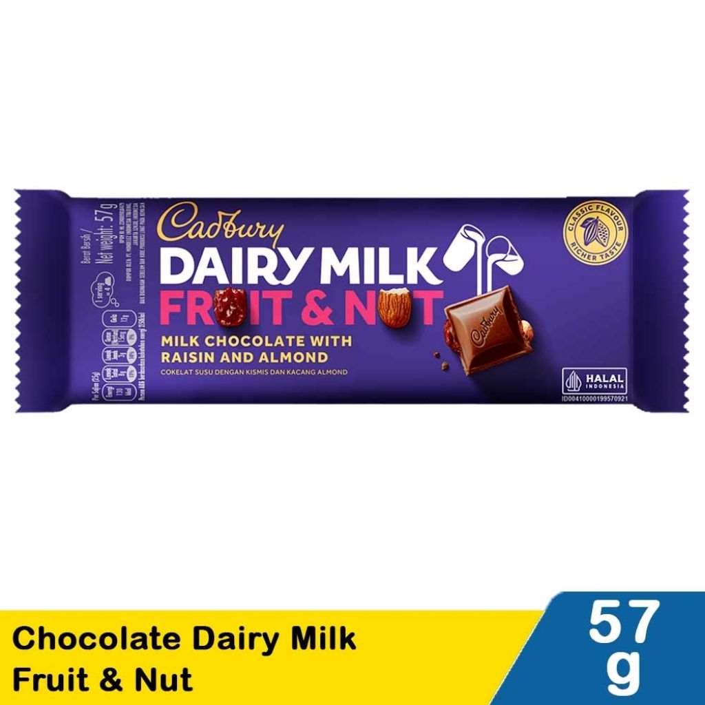 Cadbury Chocolate Fruit & Nut 57gr Ed July 2026 | Shopee Philippines