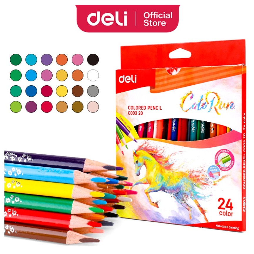 Deli Color Pencil / Children's Colored Pencils, 24 Pieces - EC00320 ...