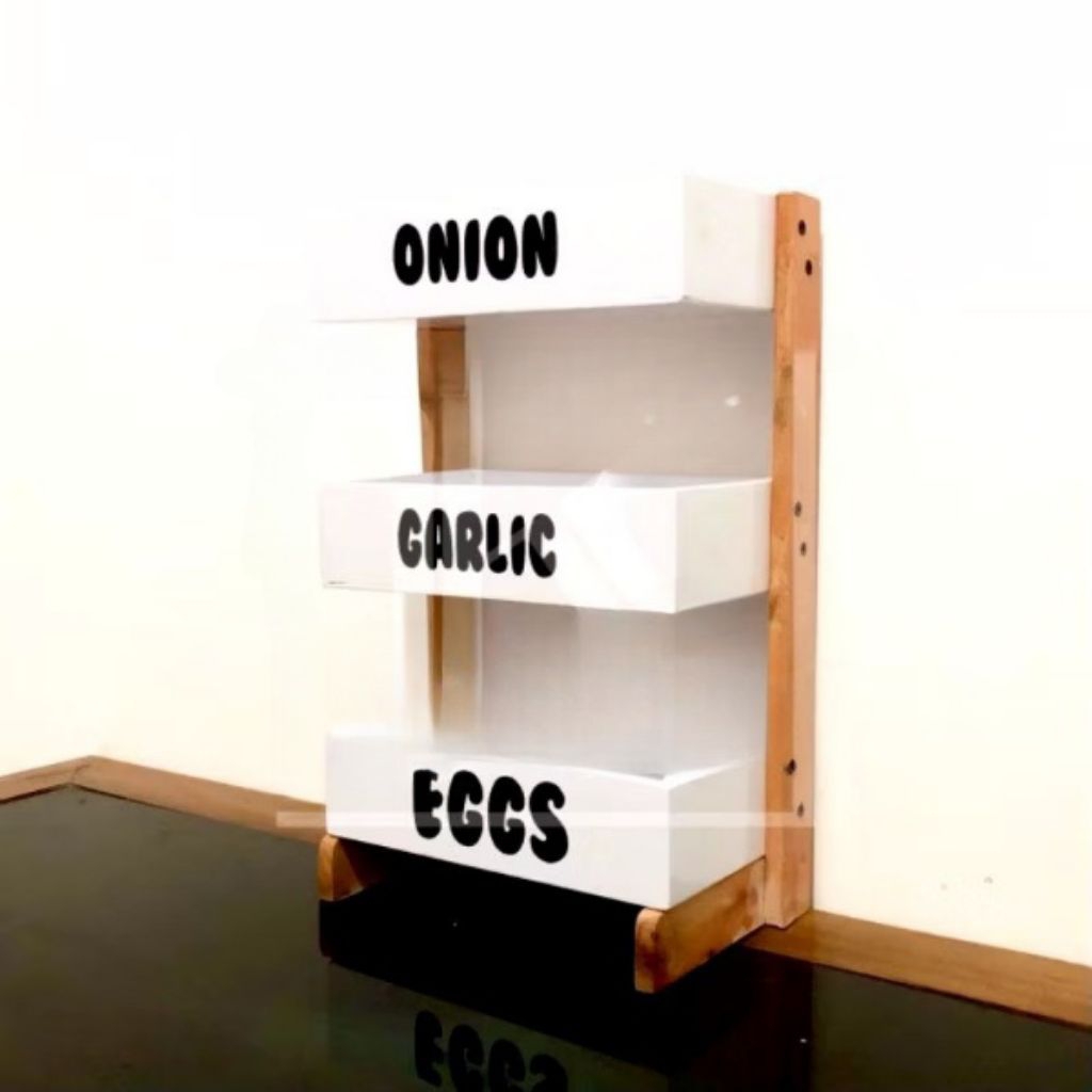 MERAH A 3-tier onion rack for aesthetic kitchen spices to beautify your ...