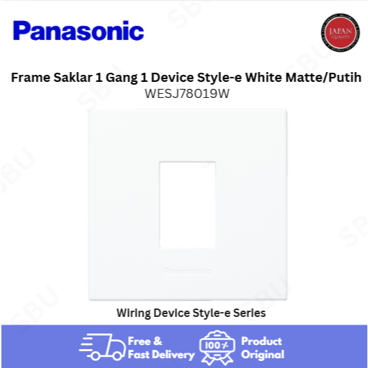 Panasonic WESJ78019W 1 GANG 1 DEVICE STYLE E Switch Frame - White Matte ...