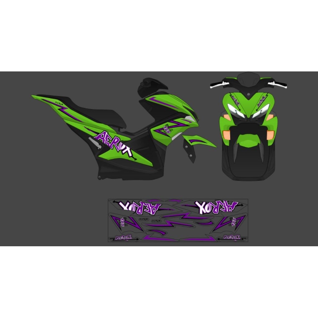 Transparent striping sticker for Aerox Old 155, simple graffiti list ...