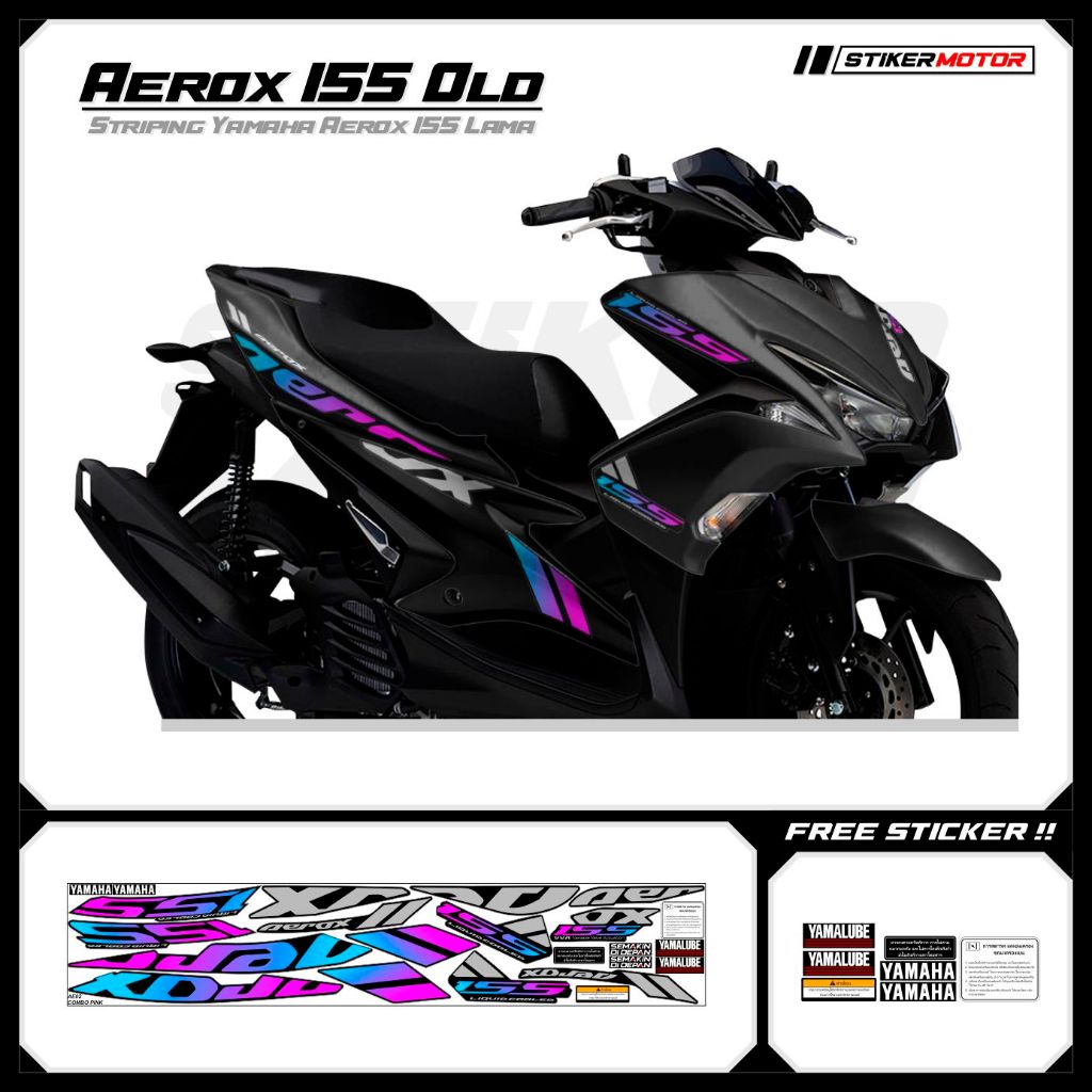 AE02 Striping Sticker Aerox 155 Old Lis Sticker Setriping Setripping ...