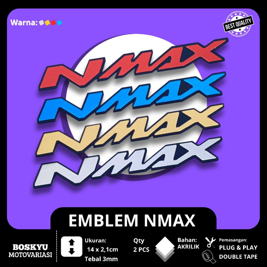 2pcs NMAX motorbike Emblem, 3d embossed acrylic, Honda NMAX motorbike ...