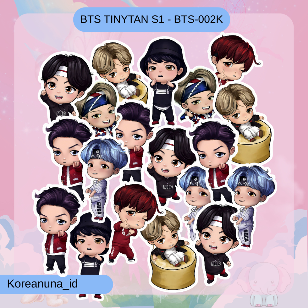 Kpop Bets Tiny tan Chibi Anime Cute Aesthetic Sticker Deco Jurnnaling ...