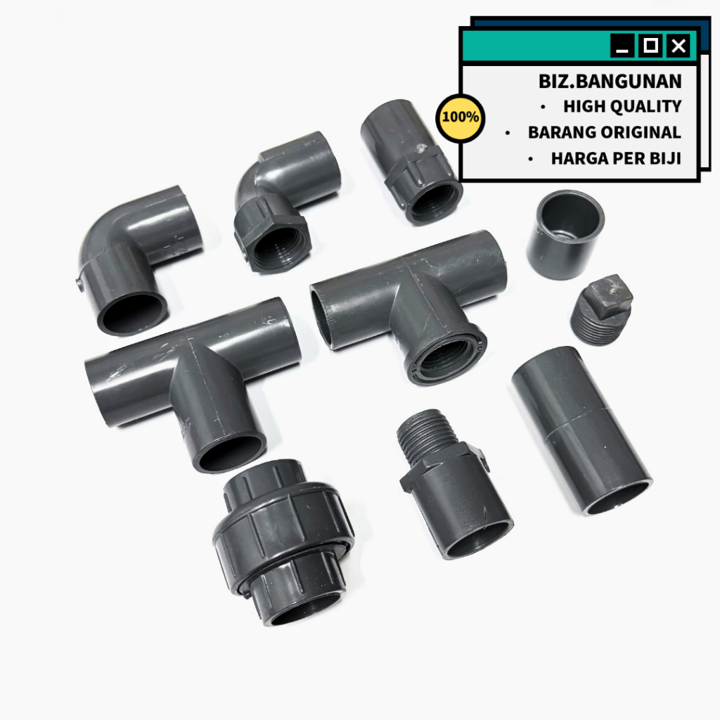 PVC PIPE FITTING TS 3/ 4 INCH JAYA LANGGENG - KNEE CONNECTION SOK TEE ...