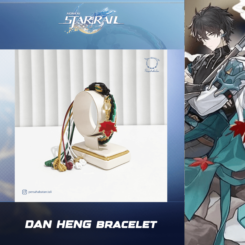 HIJAU Dan Heng Honkai Star Rail Bracelet Black Green White Gold Maple ...