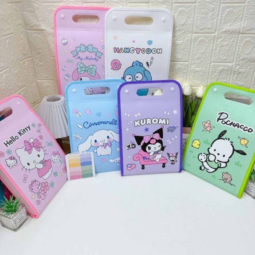 Kuromi Folder Paper Storage Holder Document Organizer Plastic Folder 12 ...