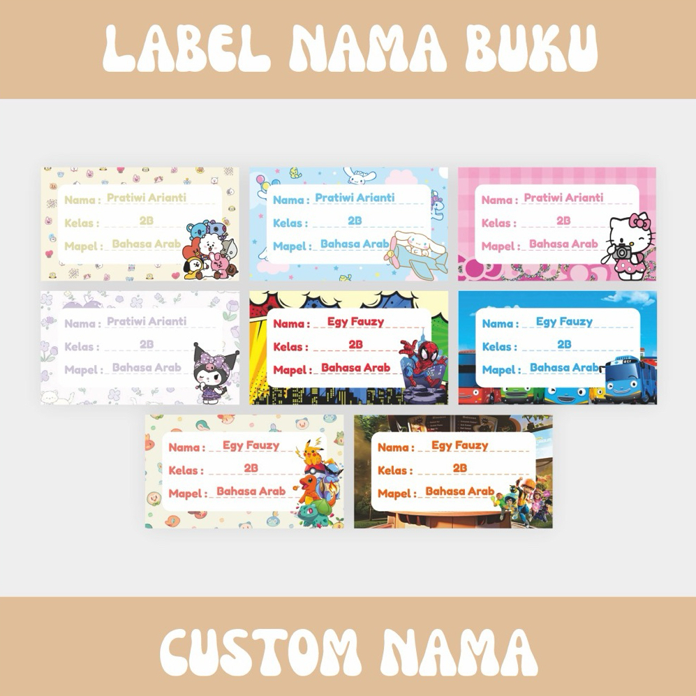 LES NAME LABEL STICKER |Contains 20 PCS | CLASS CLASS CLASS CLASS ...