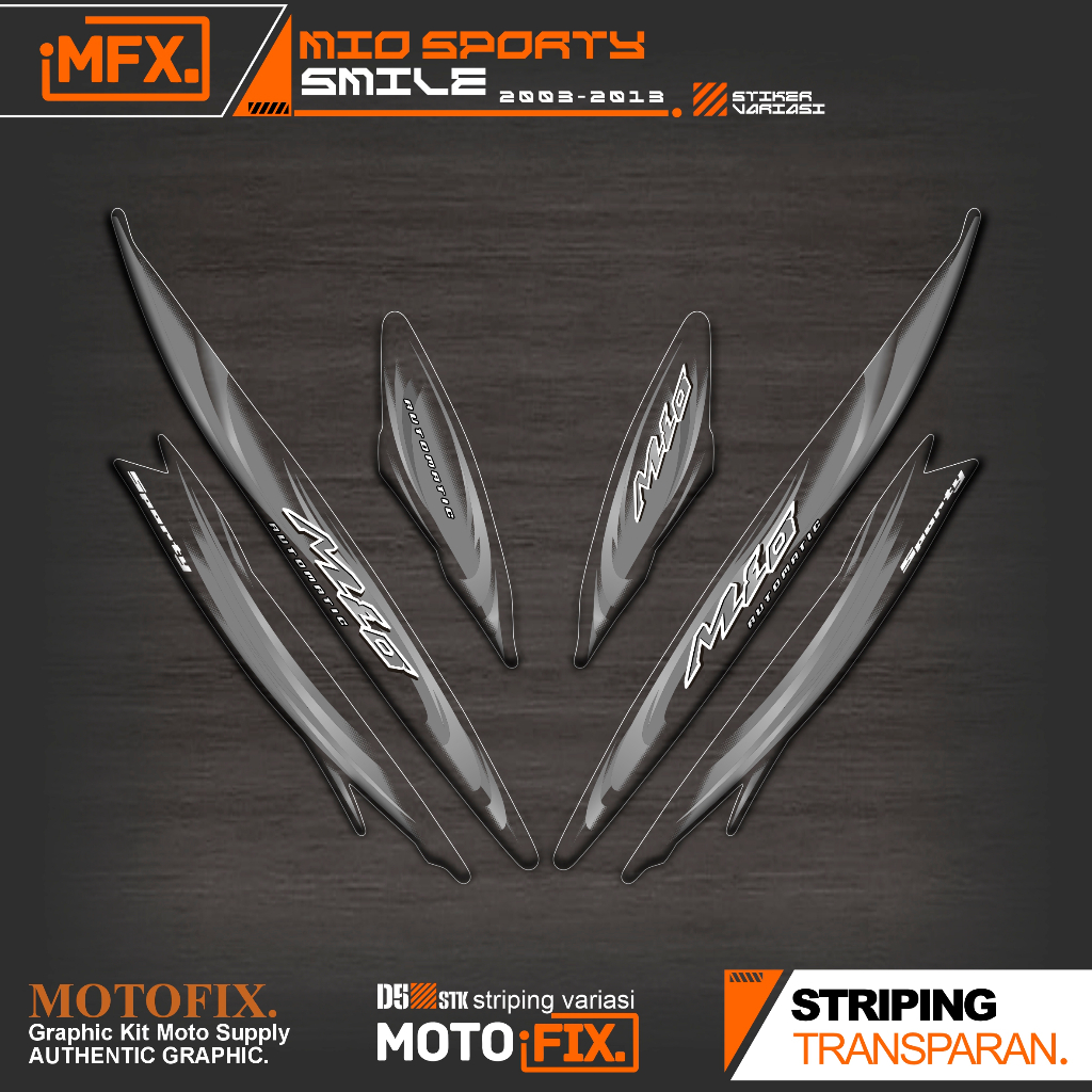 UV TRANSPARENT STRIPING MIO SPORTY MOTIF 52 CLEAR STICKERS YAMAHA MIO ...