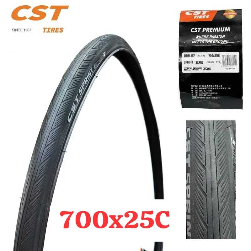 CST Sprint 700x25C Non Foldable Outer Tire Roadbike Bike RB 700c x 25C Sprint Hurricane | Shopee ...