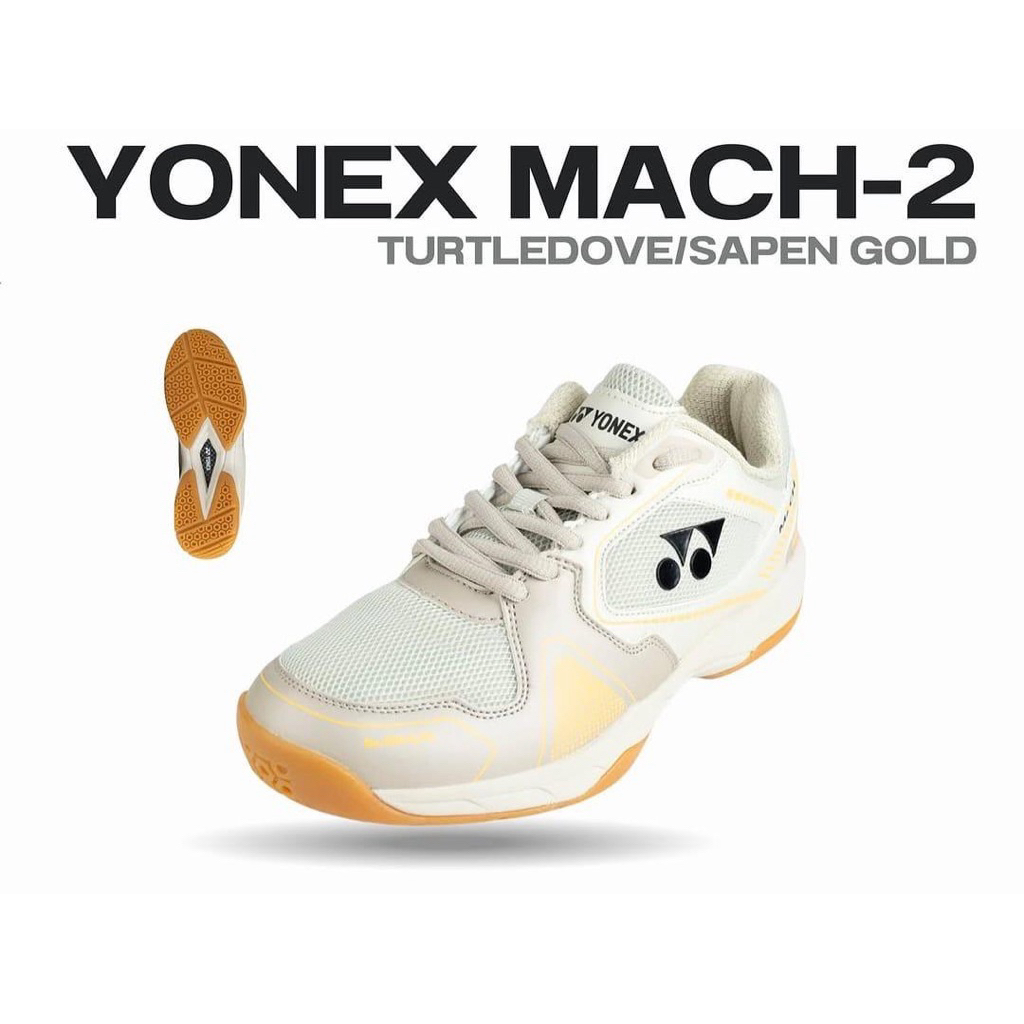 Yonex Mach 2 Turtledove / Sapen Gold Badminton Shoes | Shopee Philippines