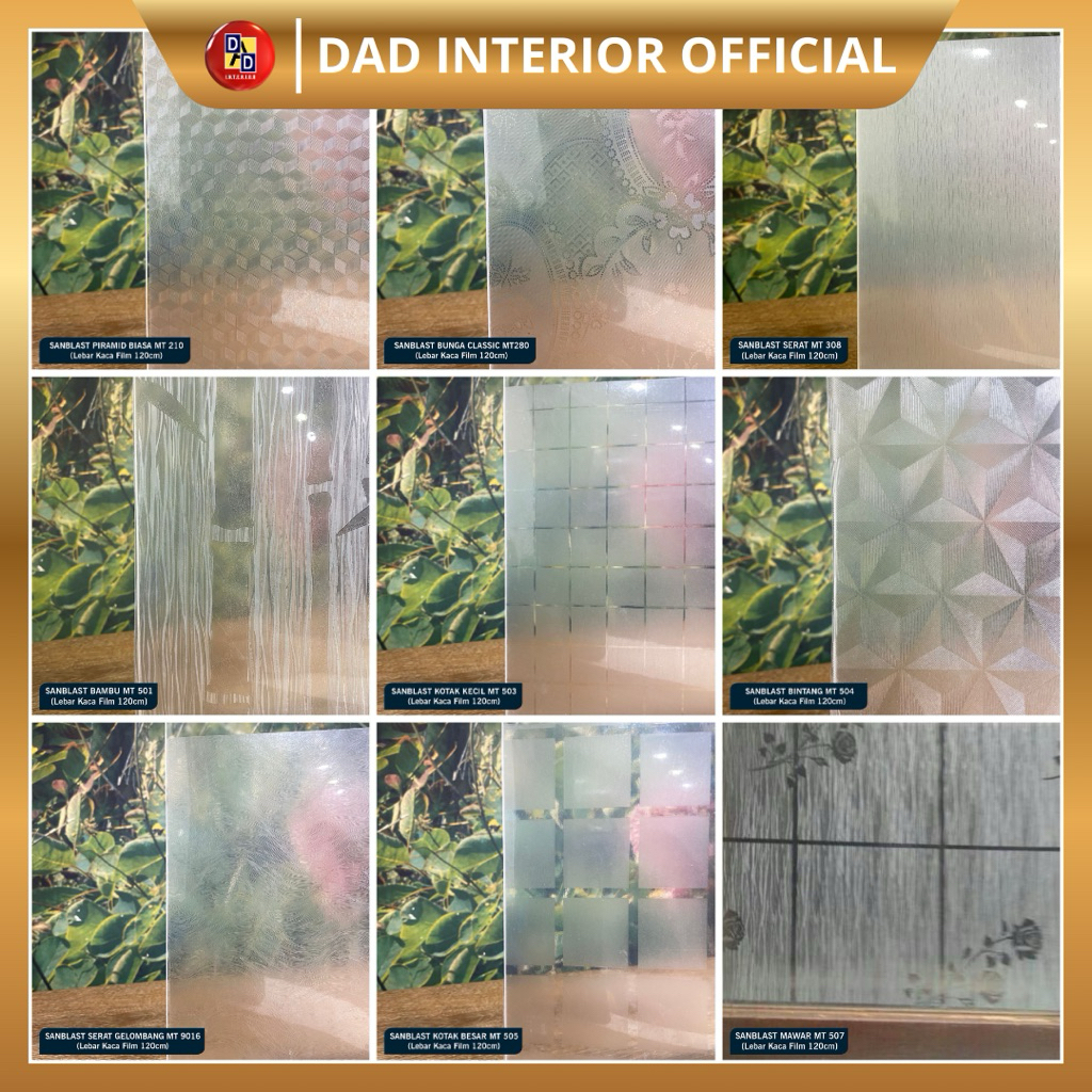 Sandblasted Glass Sticker 120cm Wide Motif Home Office Window Glass ...
