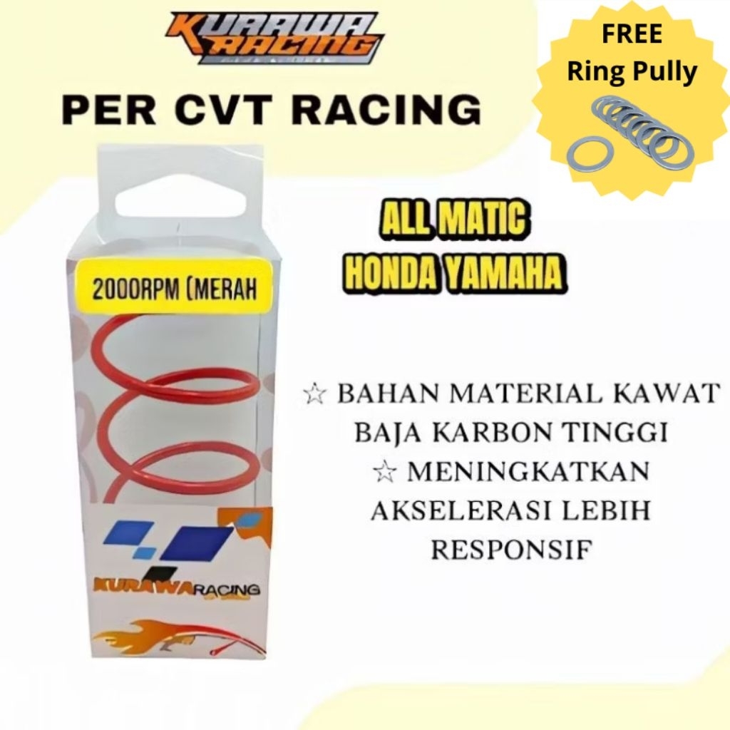 2000RPM CVT SPRING FOR ALL MATIC KURAWA RACING | CVT CVT | (BEAT/Vario ...