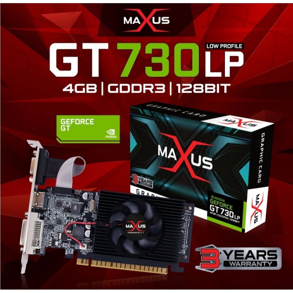 VGA Card MAXUS GT730 DDR3 4GB 128Bit | Shopee Philippines