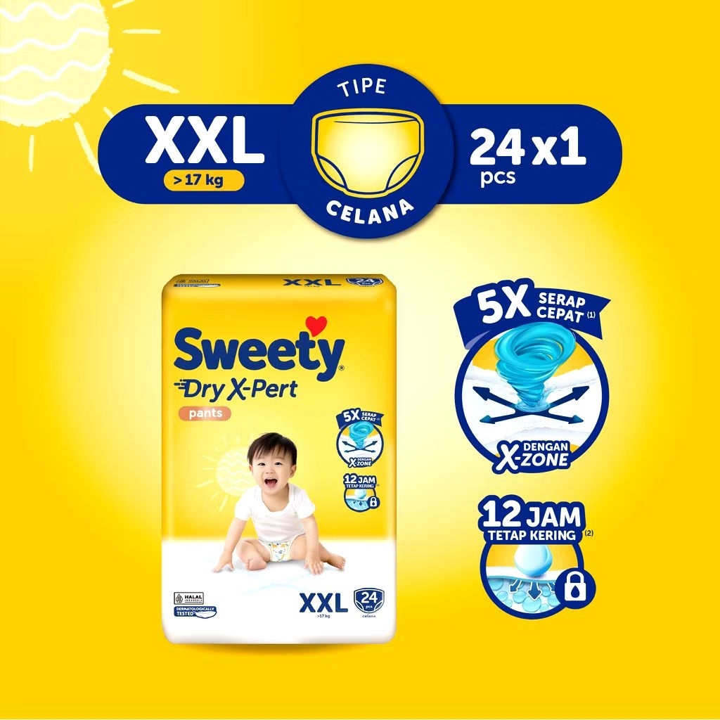 Sweety Bronze DRY X-PERT Pants XXL 24s X-ZONE | PAMPERS XXL | Shopee ...