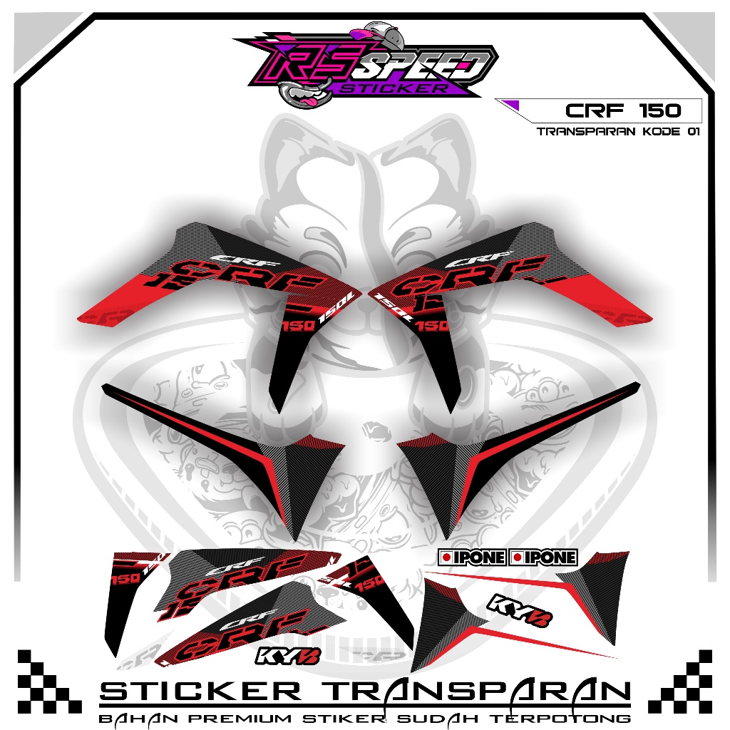 CRF 150 striping stickers VARIATIONS CRF 150 UV TRANSPARENT STICKERS ...