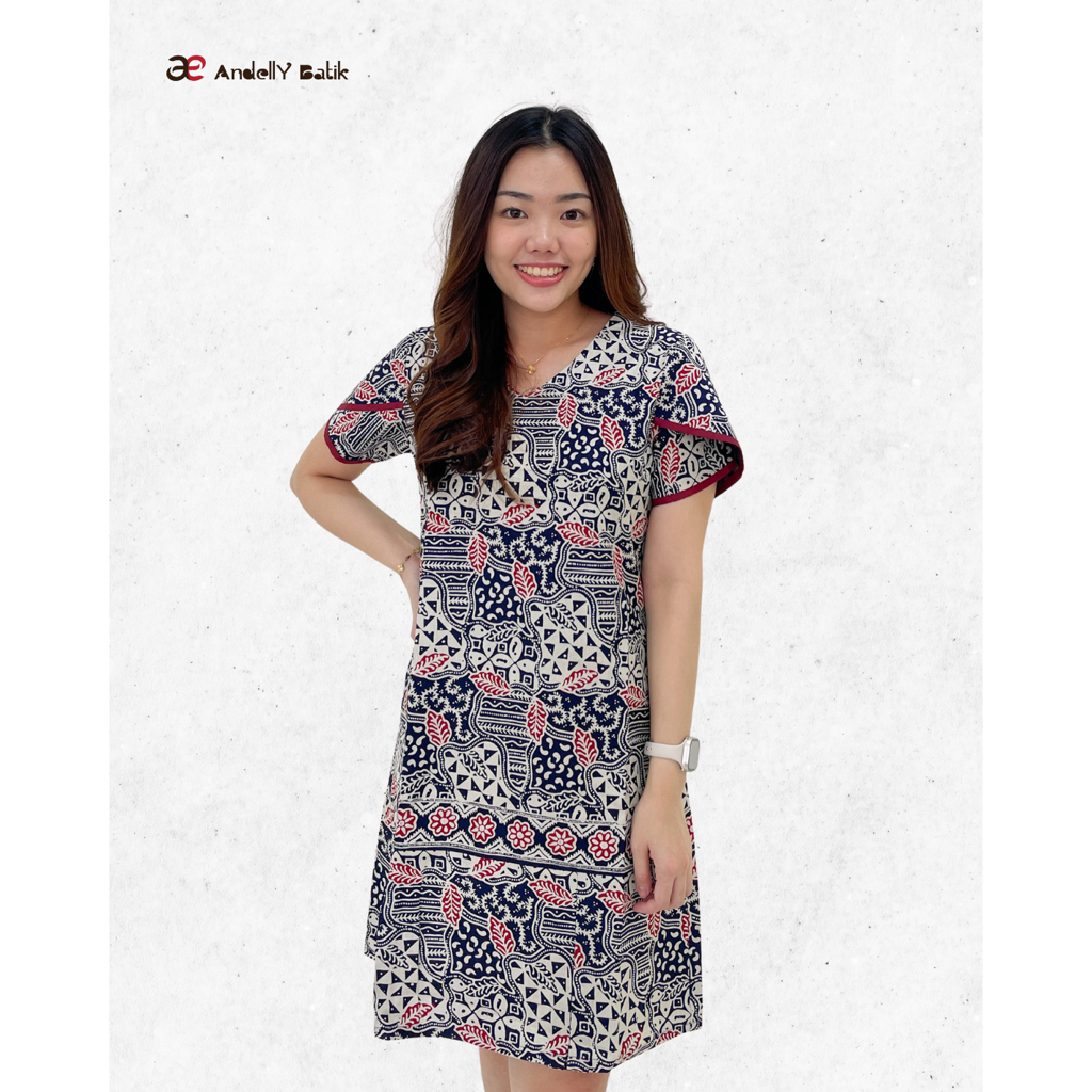 Andelly Batik - TULIP Lawasan Batik Dress (with Furing) / Women's Batik ...