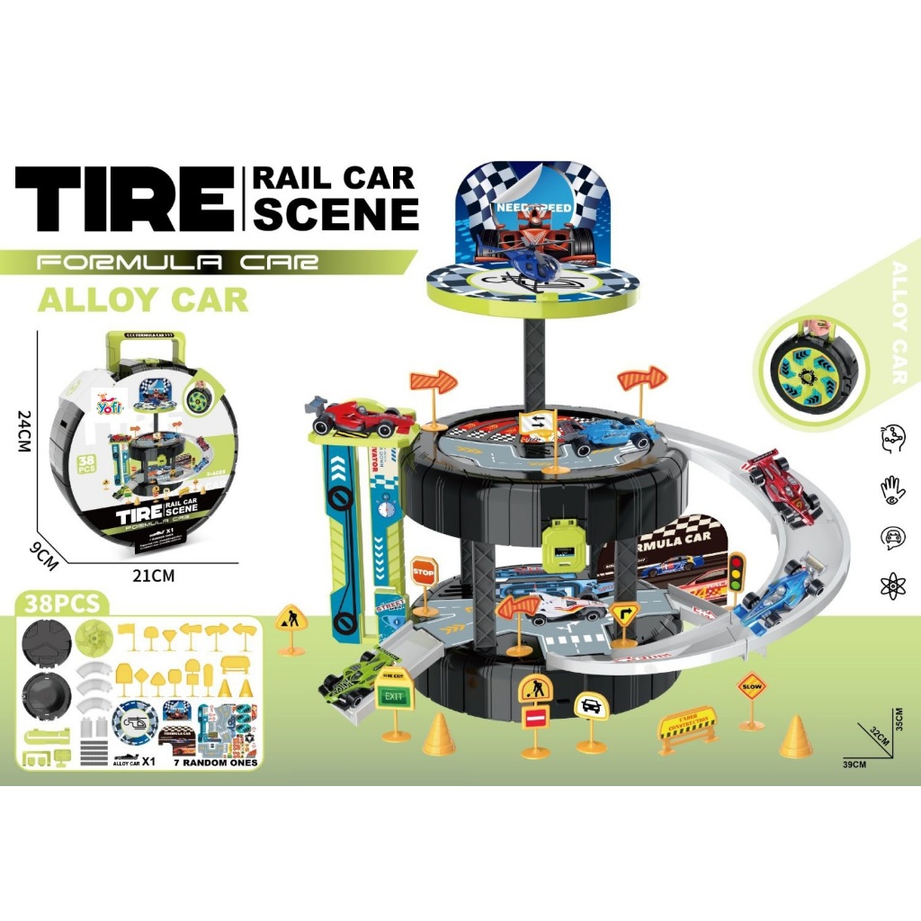 Racing Car track toy / Parking Lot Racing Car Track Racing Car Toy with ...