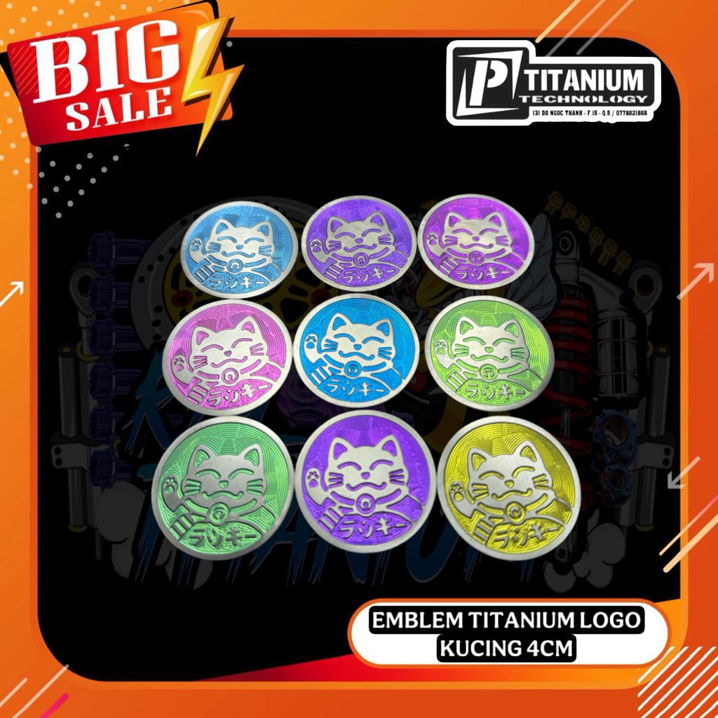 ORIGINAL TITANIUM GR5 BIG 4CM CAT LOGO TITANIUM EMBLEM | Shopee Philippines