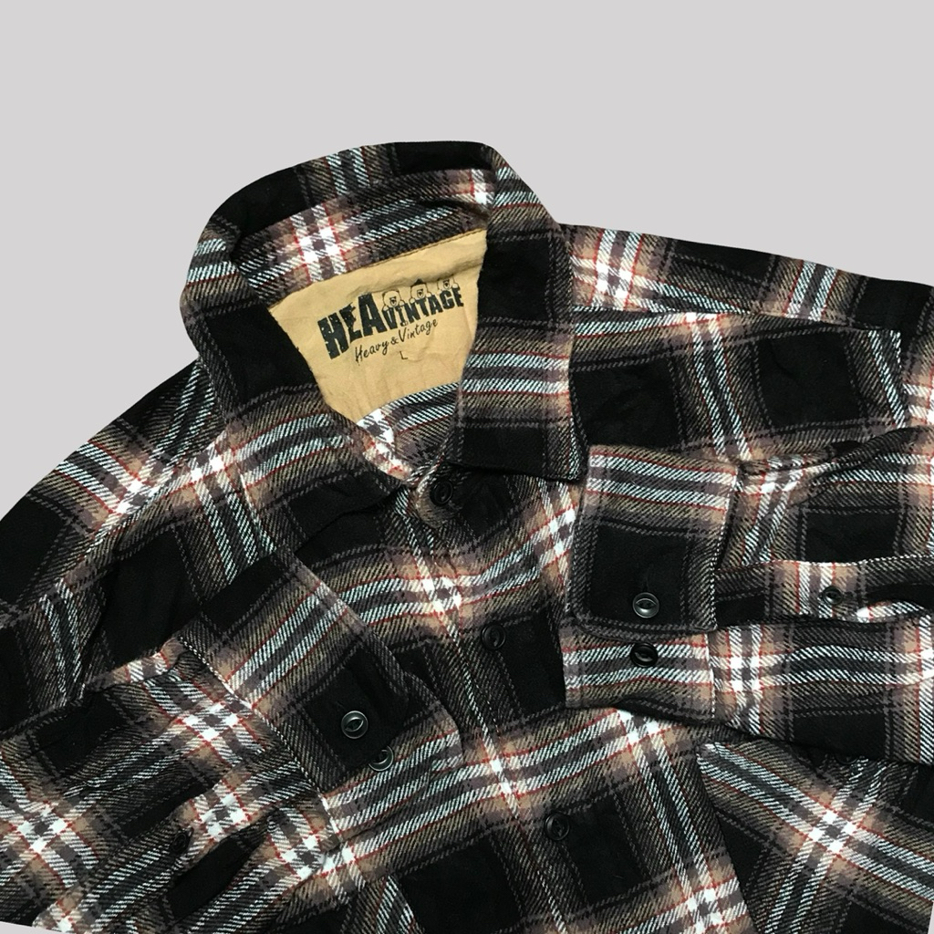 KEMEJA Hea Vintage Thick Flannel Shirt - L (8) | Shopee Philippines