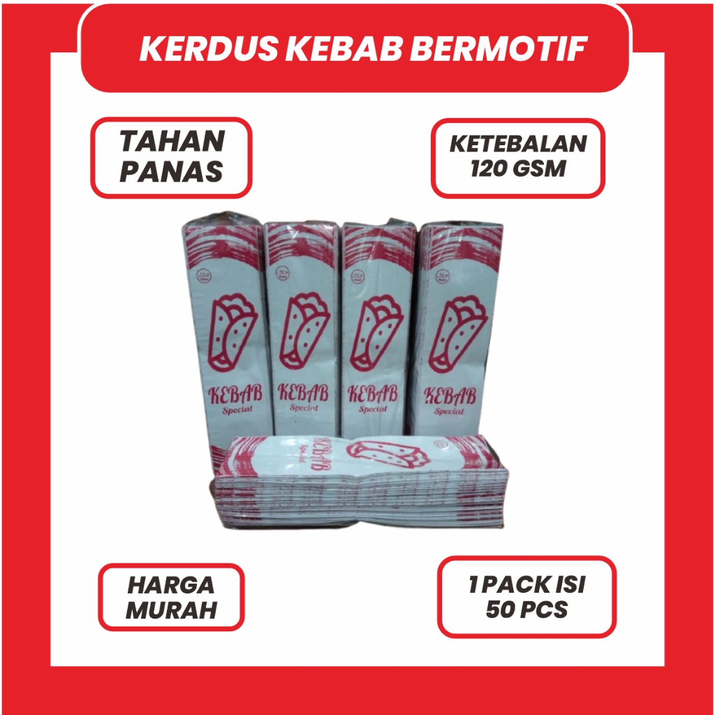 (50 PCS) PATTERNED KEBAB BOX - UNIQUE MOTIF KEBAB PACKAGING - ELEGANT ...