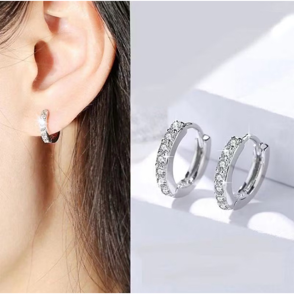 TITANIUM EARRINGS FOR ADULT WOMEN, SILVER, ANTI-RUST, ANTI-FADE ...