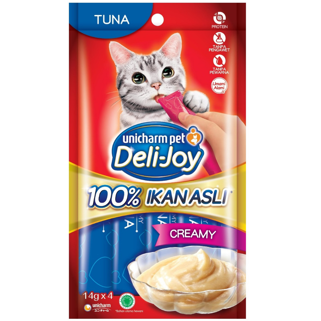 Deli-Joy Creamy Tuna (4x14GR) Cat Treats Wet Cat Food 56gr / Deli Joy ...