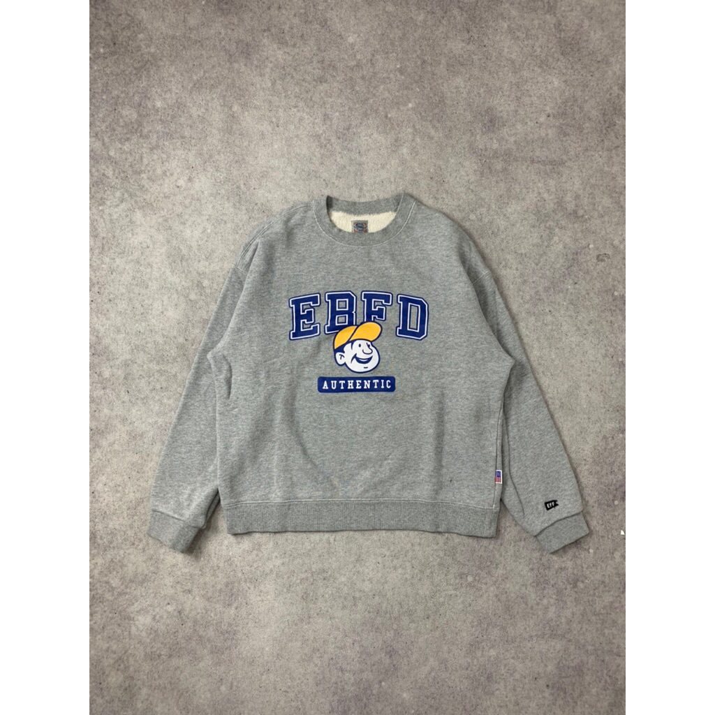 Ebbets field crewneck sweater grey | Shopee Philippines