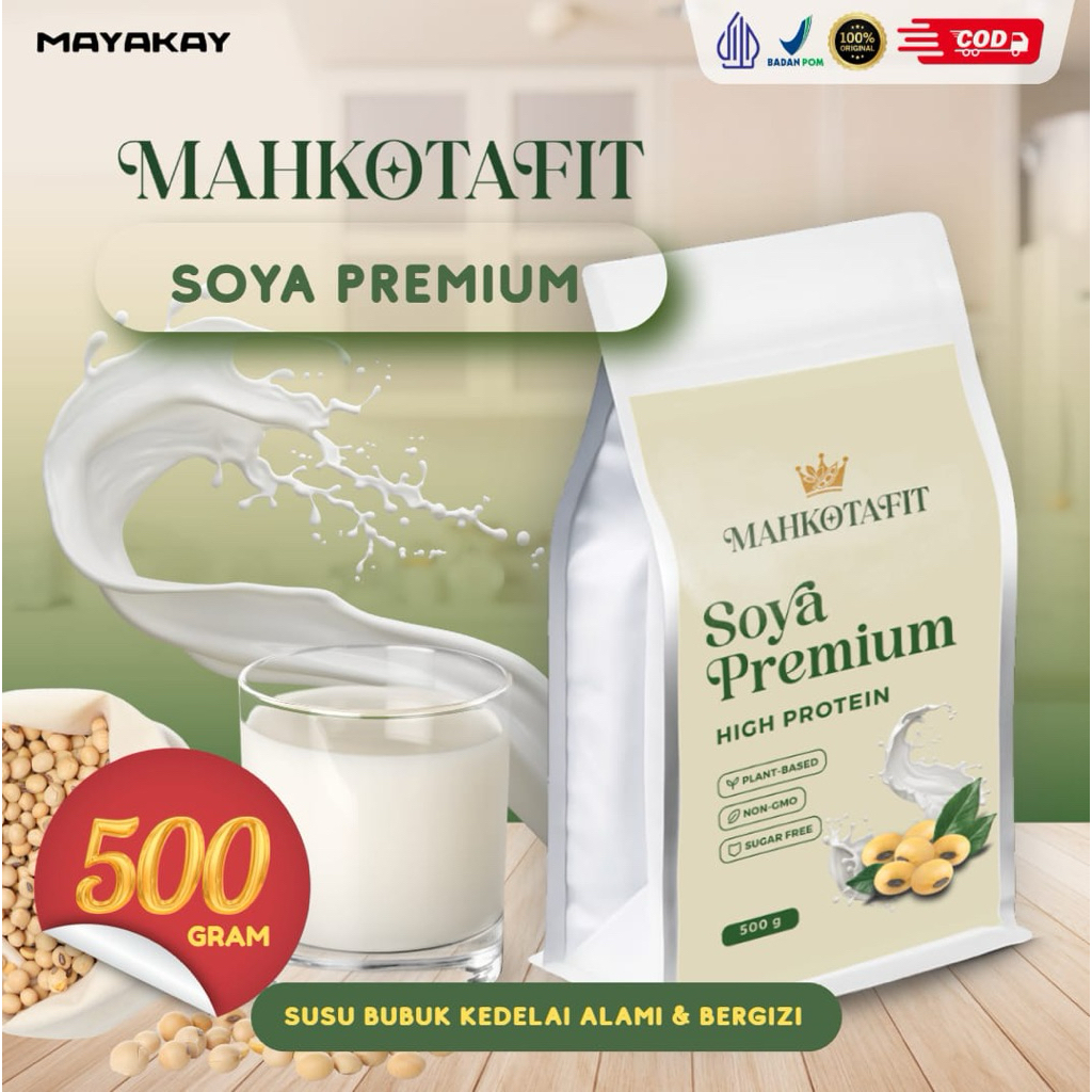 WHEY SOYA POWDER SOY MILK PROTEIN CROWN FIT 500 GRAM PREMIUM | Shopee ...