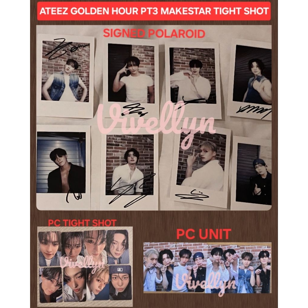 Ready Ateez Golden Hour part 3 Lemon drop Makestar Tight Shot photocard ...