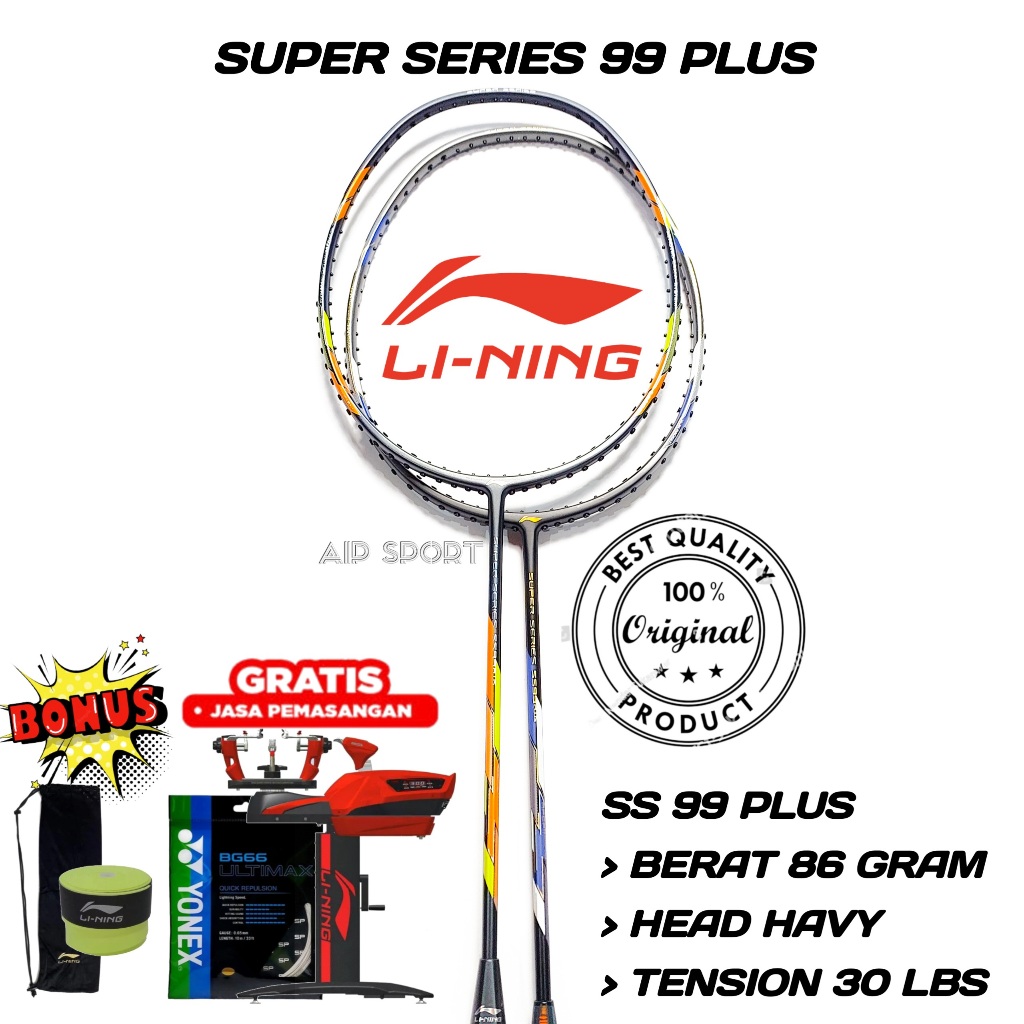 Original Li-Ning Super Series SS 99 Plus Badminton Racket | Shopee ...
