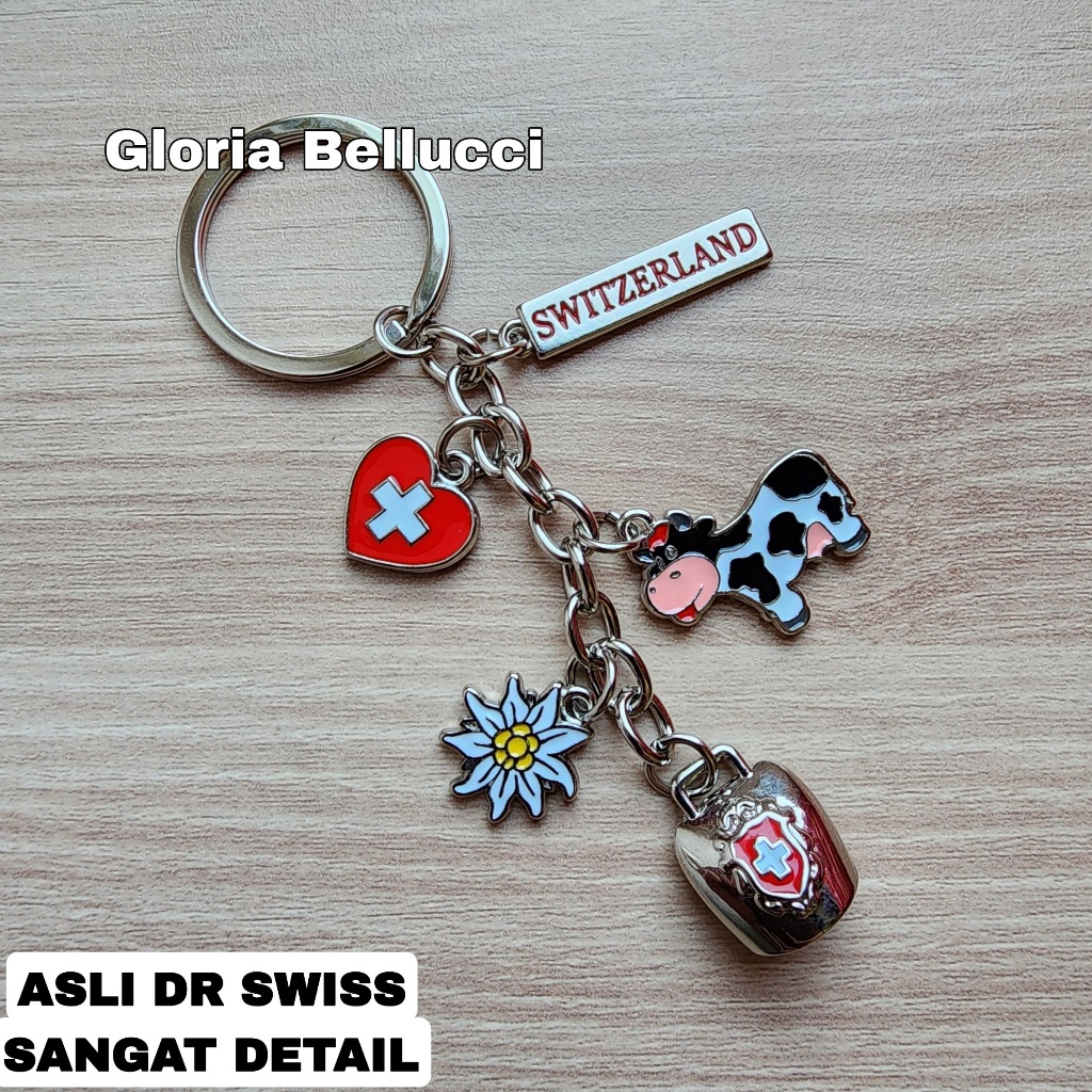 GANTUNGAN Swiss zurich souvenir keychain souvenir switzerland cow key ...