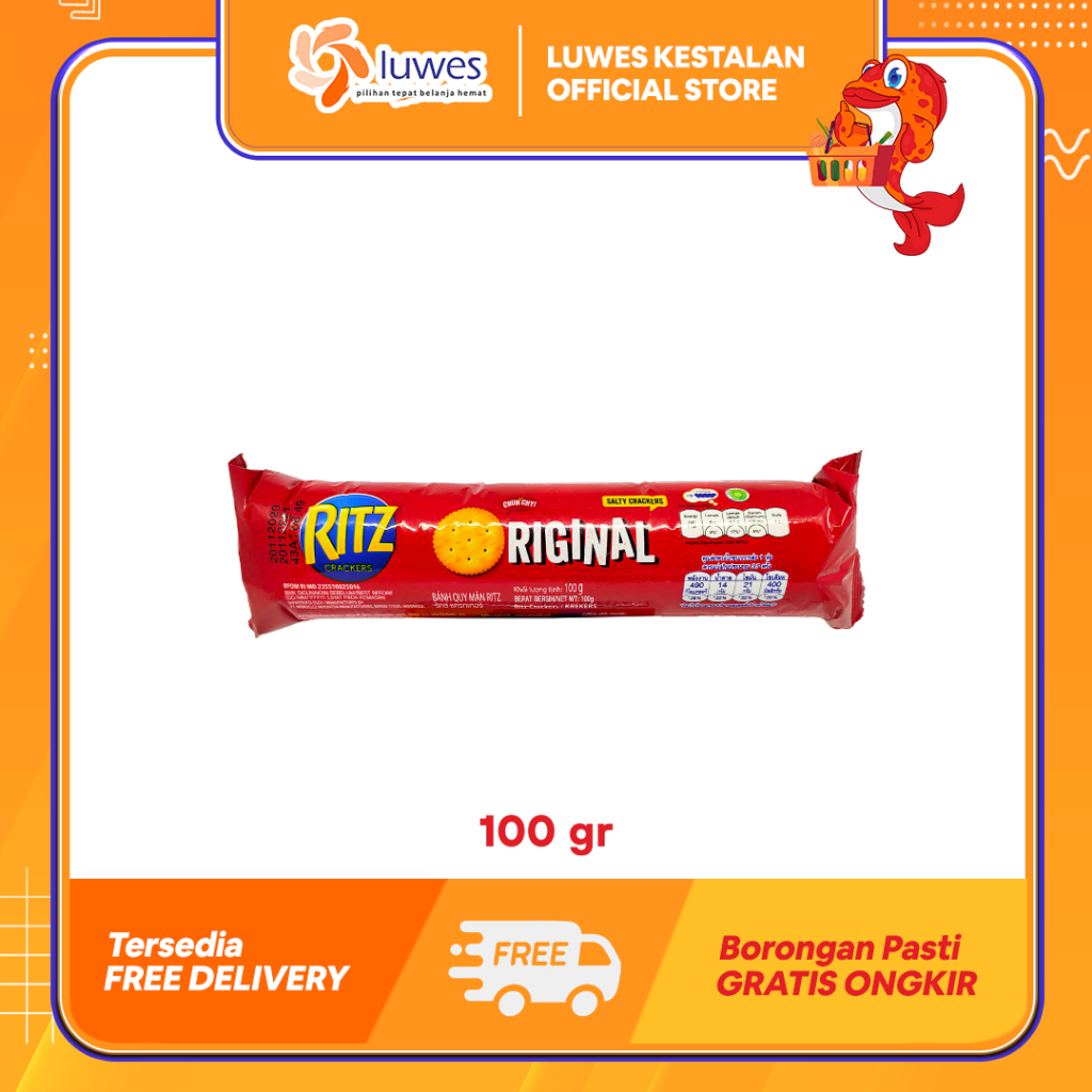 Ritz Crackers Snack Biscuits 100g Original with Crispy & Delicious ...