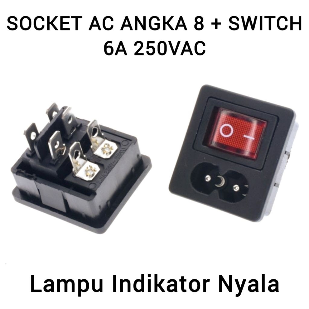 Figure 8 AC Socket + Power Outlet Switch IEC 320 C8 | Shopee Philippines
